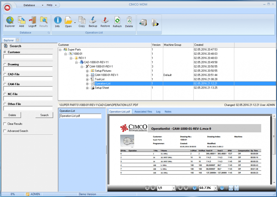 CIMCO | MDM – PRODUKTIONS-DATENMANAGEMENT - EZCAM - Fräsen, Drehen Drahtschneiden CNC, CIMCO